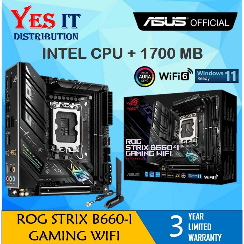 ASUS ROG STRIX B660-I / B760-I GAMING WIFI LGA1700 ITX MOTHERBOARD ONLY ...