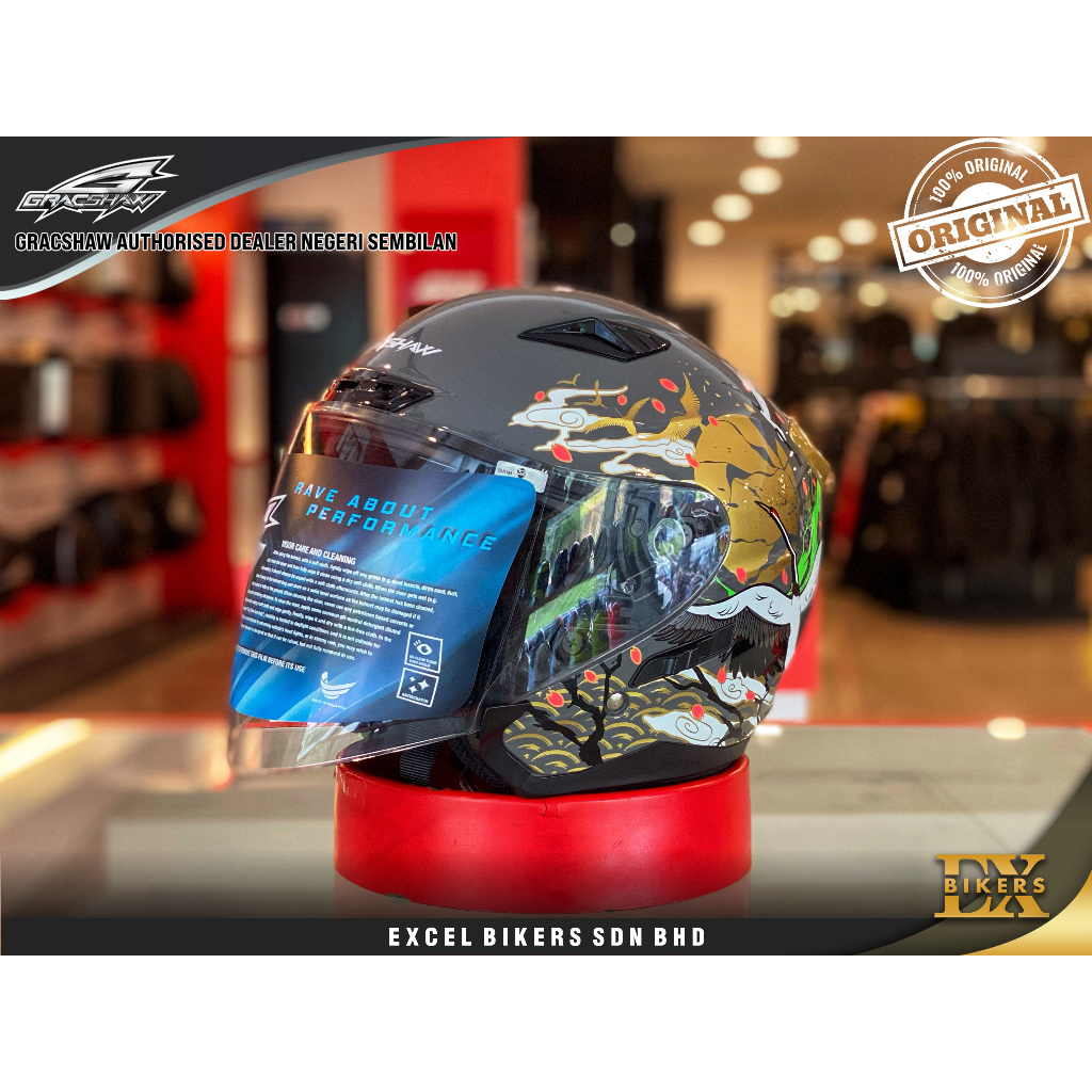 GRACSHAW HELMET GENNEX G535 DOUBLE VISOR HELMET TSURU(JAPAN SERIES ...