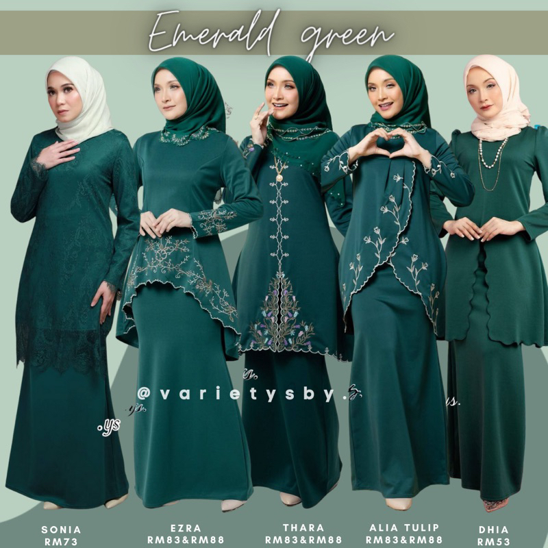 🔥🔥BAJU KURUNG BRIDESMAID TEMA EMERALD GREEN🔥🔥 | Shopee Malaysia