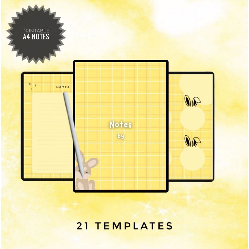 BunnyNotes | Printable A4 Notes| Cute Notes Planner | Affordable ...