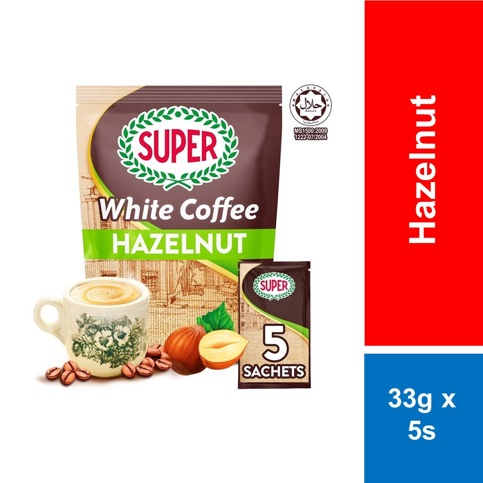 SUPER Instant 3in1 Hazelnut White Coffee 33g x 5s | Shopee Malaysia