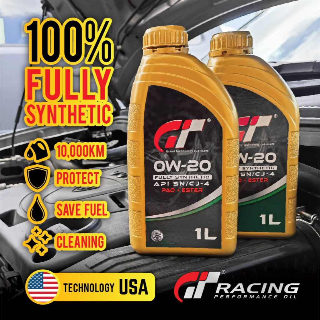 GT 0W20 Fully Synthetic Car Engine Oil PAO+ESTER 1L - Minyak Hitam ...