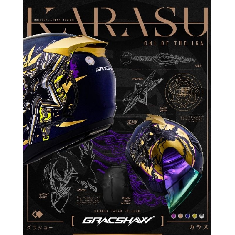 Gracshaw Helmet Gennex G535 KARASU Japan Edition New Launching with ...