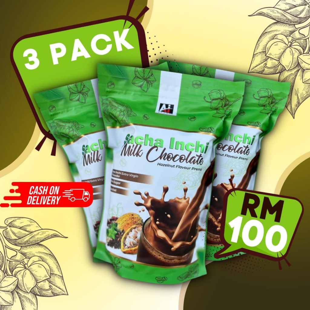 Sacha Inchi Milk Chocolate 3 Pack Premium Original AI Global | Shopee ...