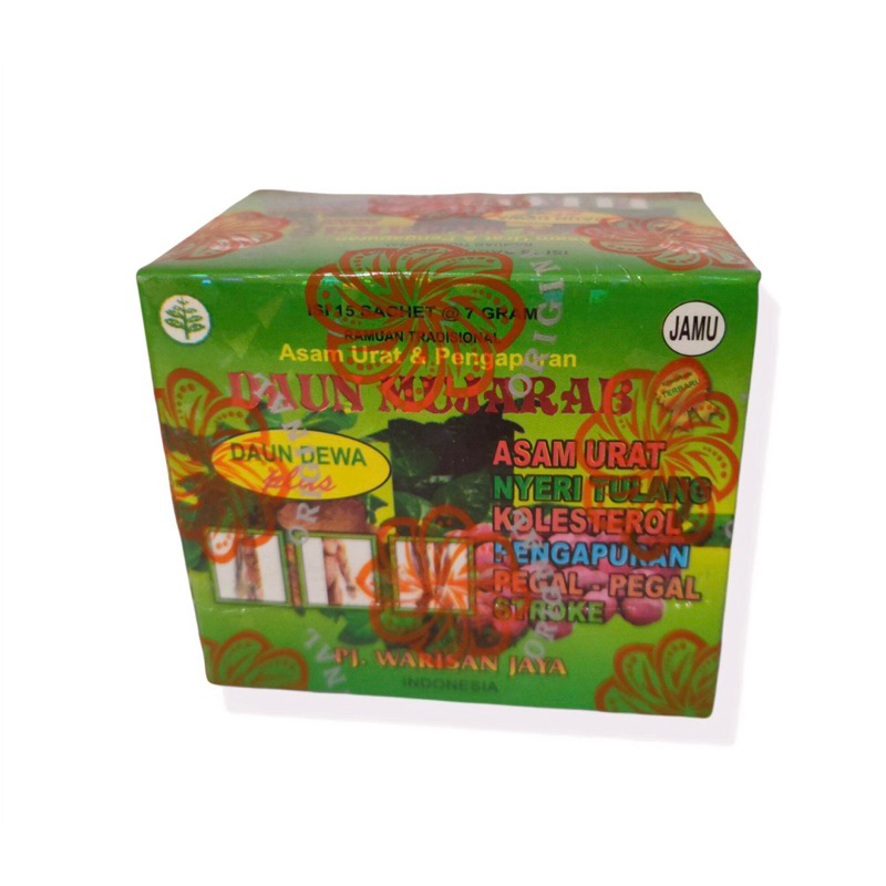 JAMU SERBUK | DAUN MUJARAB | ASAM URAT & PENGAPURAN [ Isi 15 sachet @ 7 ...