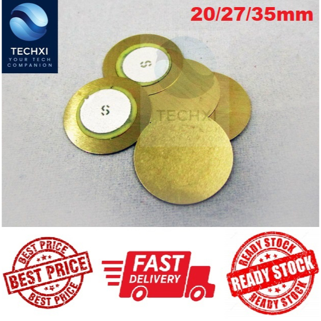 Piezoelectric Ceramic Sheet 20 / 27 / 35mm Piezo Buzzer Piezo Plate Piezo Disc | Shopee Malaysia