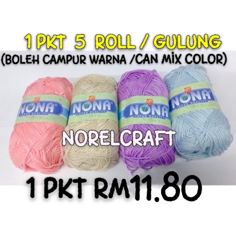 [1ROLL/1PKT]NONA KNITTING YARN/BENANG KAIT NONA/BENANG KAIT BIASA/NONA ...