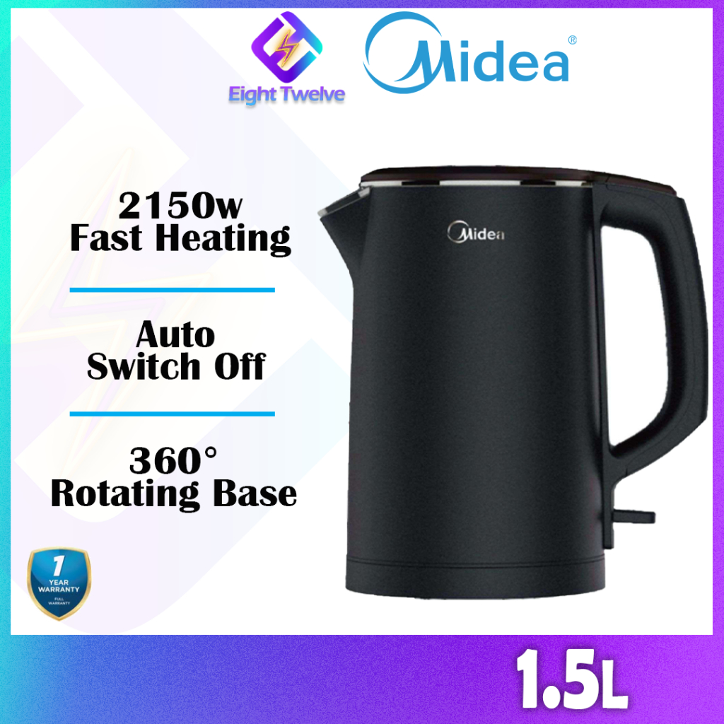 1.5L MIDEA Electric Jug Kettle with Double Wall Protection | MK-15HJ ...