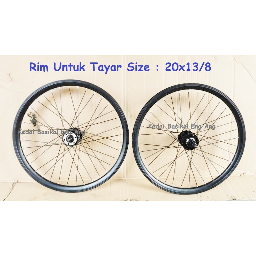 Rim 20x1 3/8 boleh pasang disc /rotor dan gear untuk basikal fixie ...