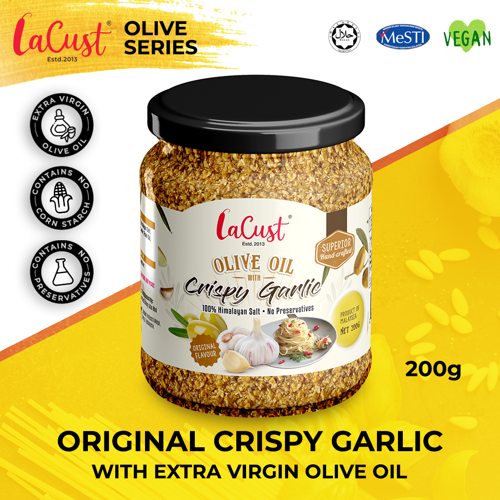 【Non-Spicy】 LaCust | Crispy Garlic 香脆蒜米酱 Original Crispy Garlic with ...