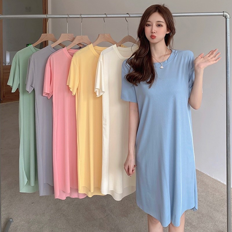 [Ready Stock]Women Sleeping Dress Ice Silk Night Dress Perempuan Baju ...