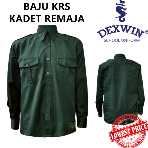 DEXWIN UNIFORM BAJU KEMEJA KADET REMAJA SEKOLAH KRS LENGAN PANJANG KAIN ...