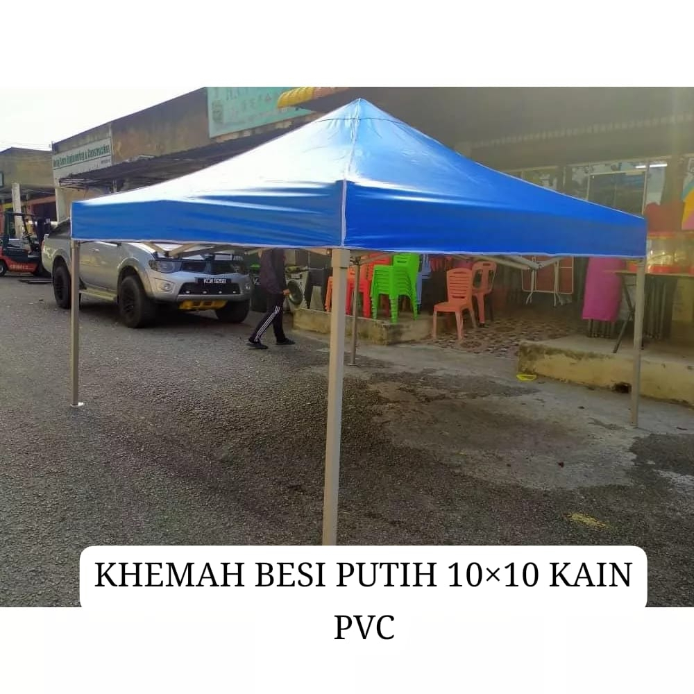 KHEMAH BESI PUTIH MAHITA SAIZ 10X10 KAIN 700D PVC DAN NYLON KANOPI ...