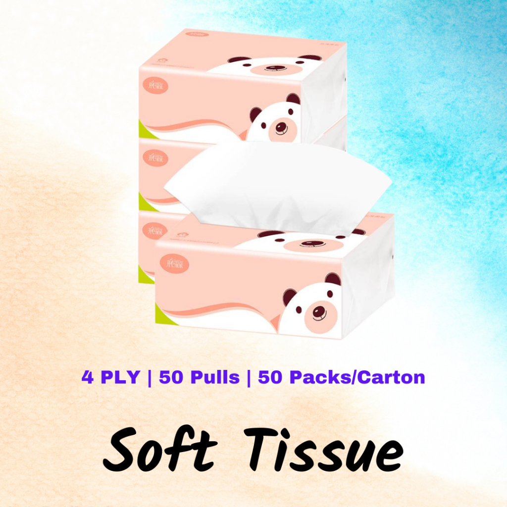 [KL BORONG] Bamboo Panda Tissue / 50 pulls / 4 Layers - Soft Facial ...