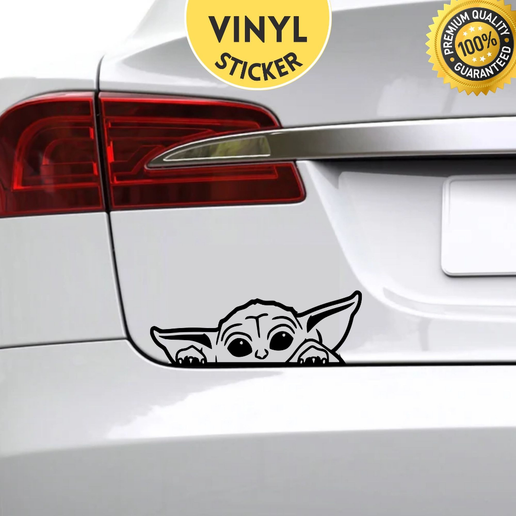 Peeking Baby Yoda - Car Vinyl Sticker / Kereta Stiker - Vinyl Sticker ...