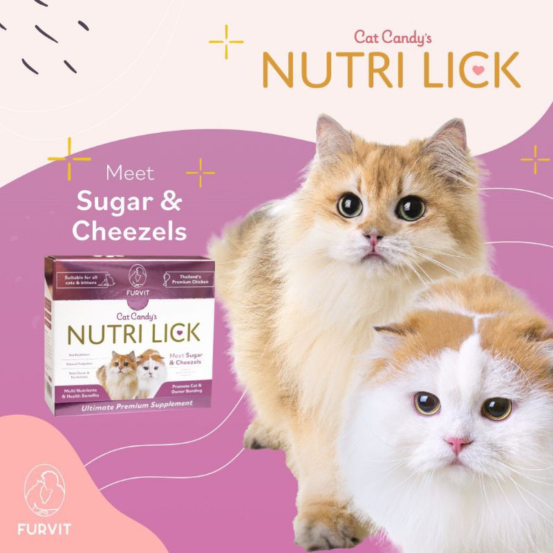 Furvit Cat Candy's NutriLick/Cat Vitamin kucing(40 sachets) | Shopee ...