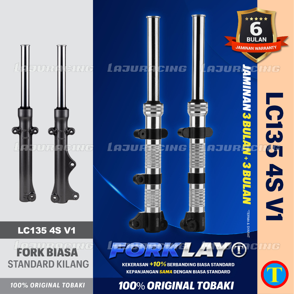 TOBAKI Original FORK LAY Y15 Y16 LC135 4S 5S WAVE EX5 DREAM CLASS LAGENDA SRL Fi Y125Z KRISS ...