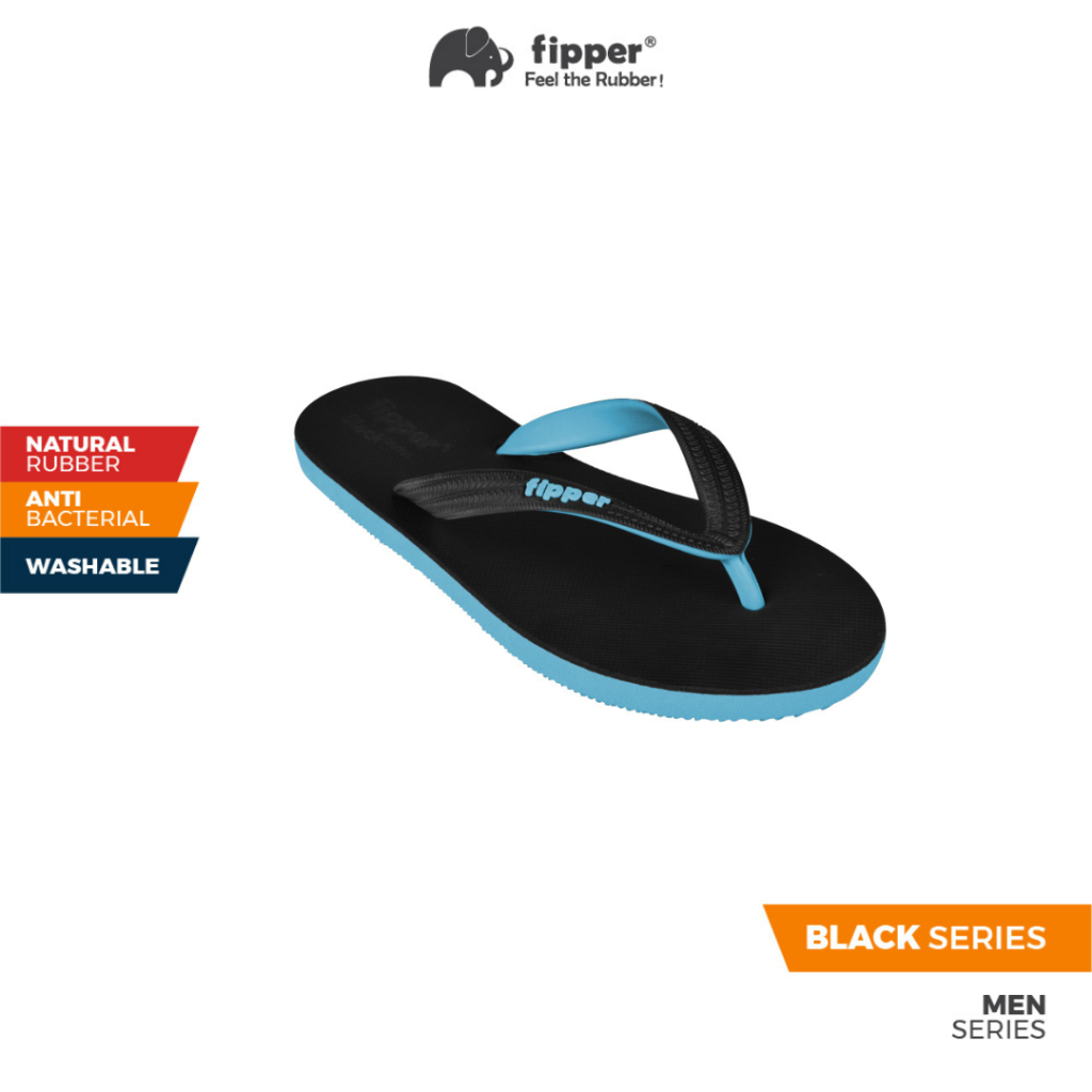 Fipper Selipar Black Series M Getah Blue (Sky) - Fipper Slipper Black ...