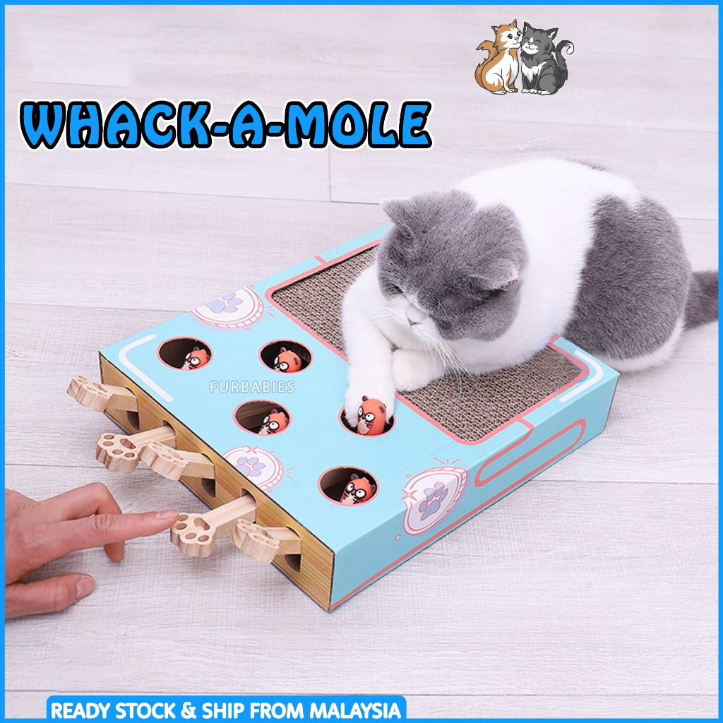 Furbabies Whack-A-Mole Cat Interactive Toys Wooden Solid Wood Toys ...