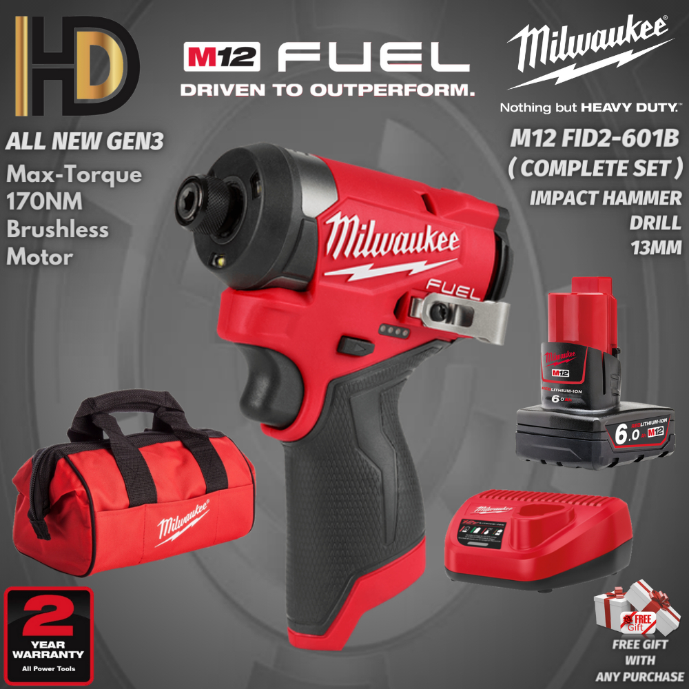 Milwaukee M12 FID2 Fuel 1/4" Hex Impact Driver 170NM / Gen3 Impact ...