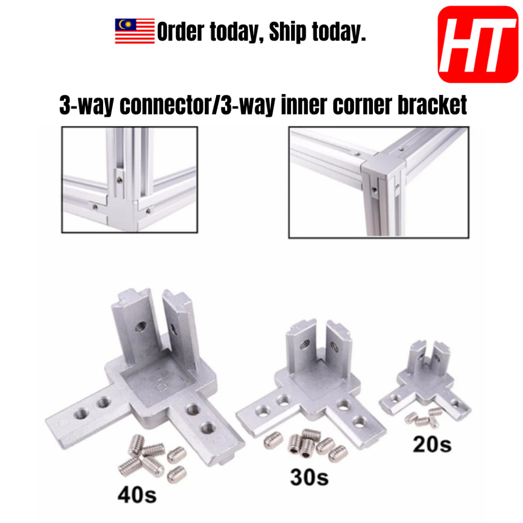 3-way Connector/3-way Inner Corner Bracket For Aluminum Profile 2020 ...