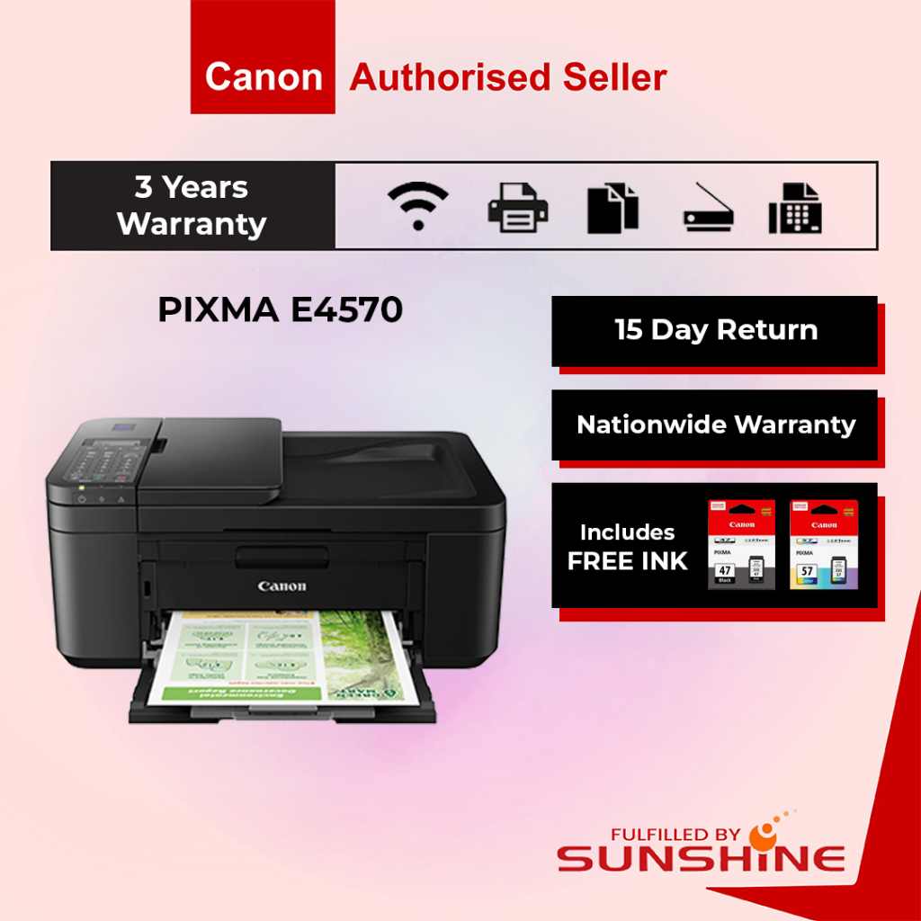 Canon Pixma E4570 Wireless All-In-One with Fax and Automatic 2-Sided ...