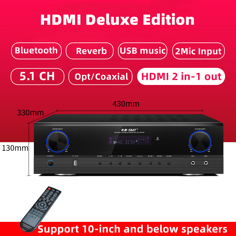 5.1 Channel Power Amplifier Home Theater Optical Fiber Coaxial Input ...