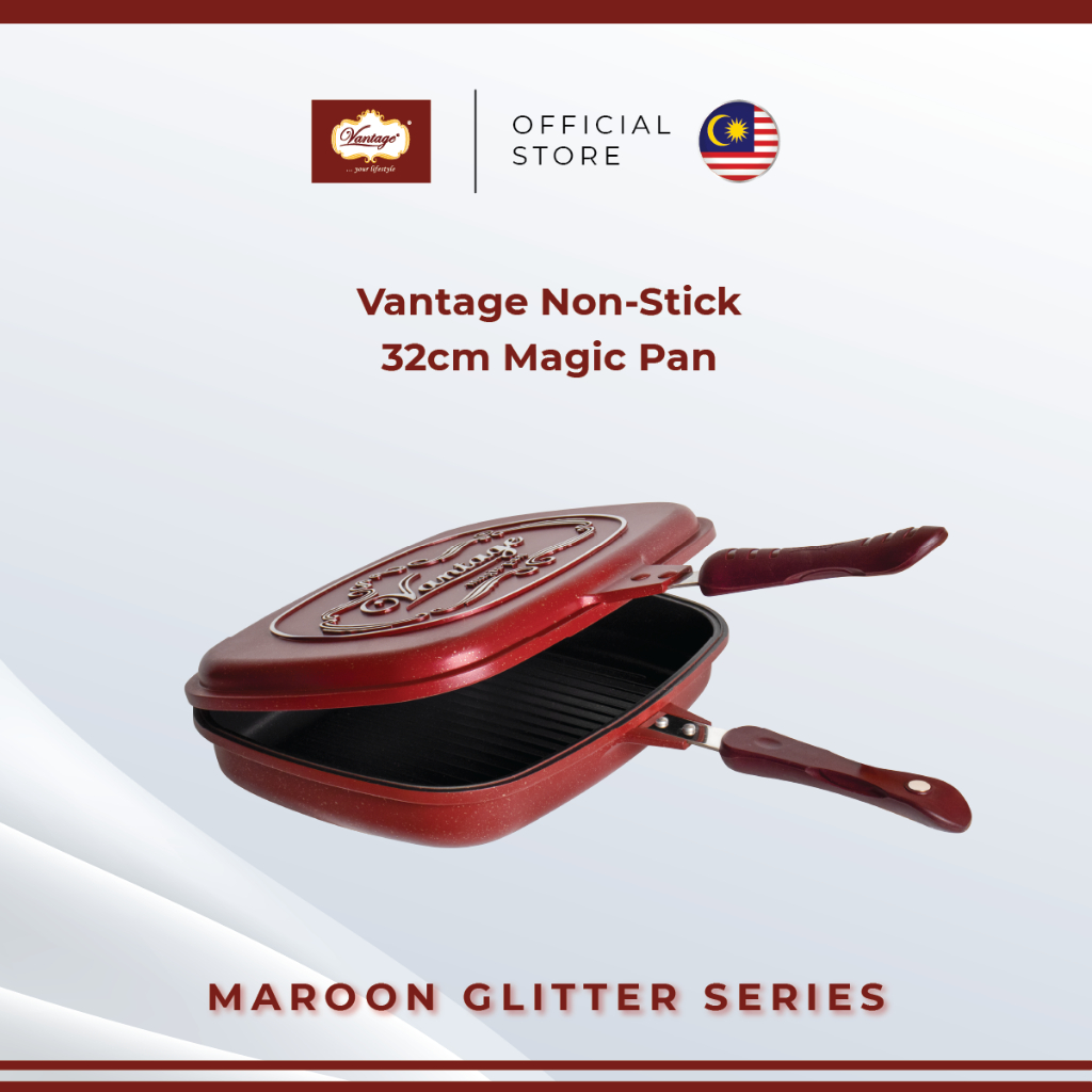 [New] Vantage 32cm Non-stick Magic Pan with Induction (Double Grill ...