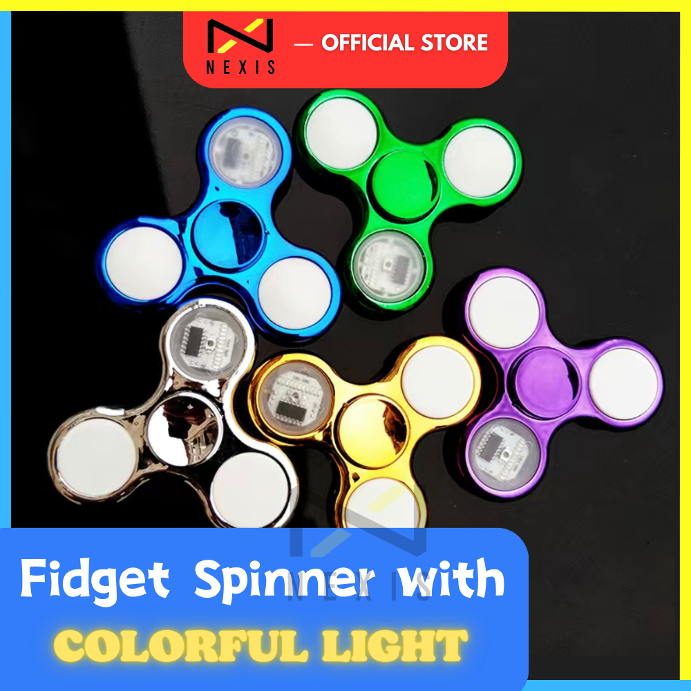 【Mainan Spinner LED 】LED Light Fidget Toy Light Finger Hand Spinner ...