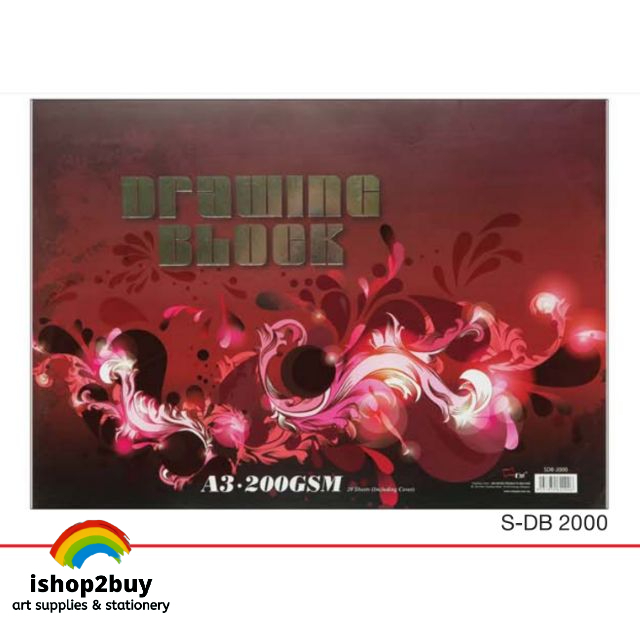 Uni Drawing Book A3 200gsm 20sheets Drawing Block Buku Lukisan A3 ...