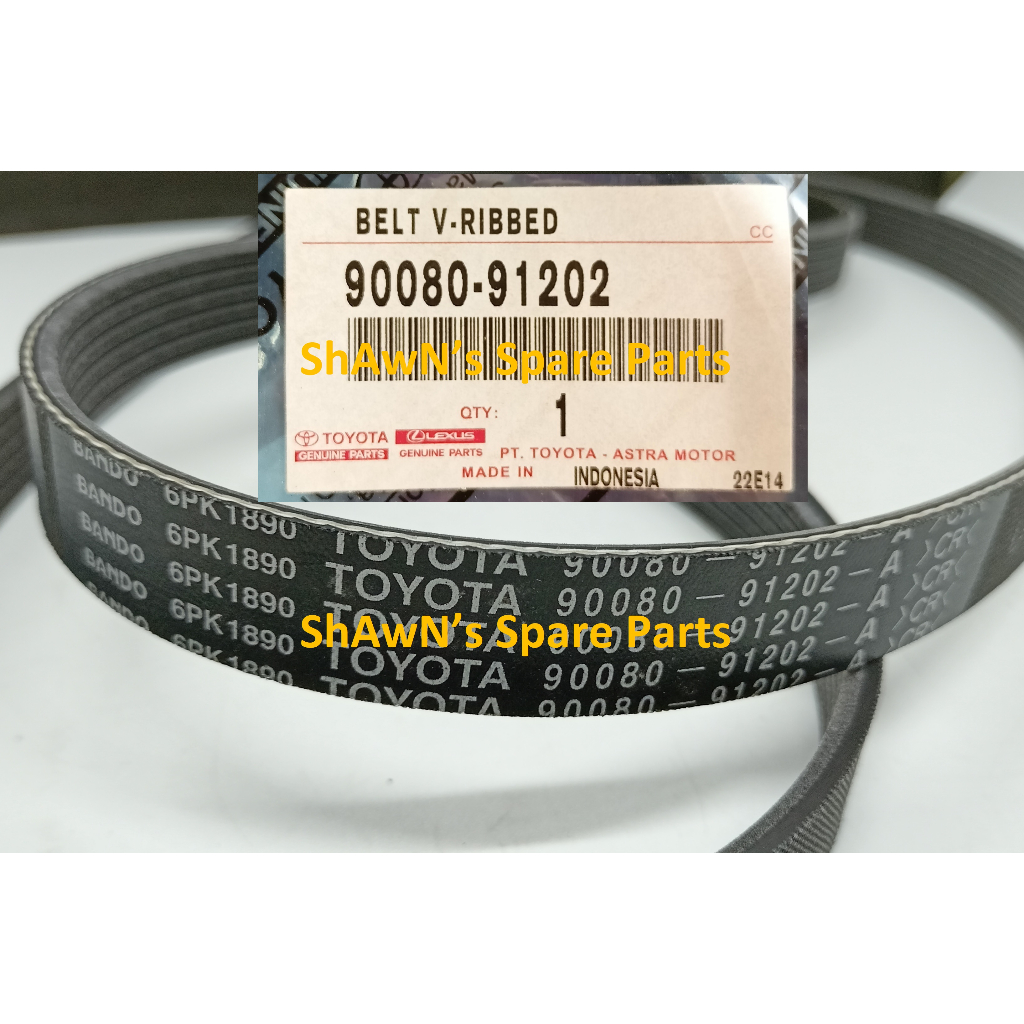 ORIGINAL Fan Belt 6PK1890 Toyota Altis ZZE121 ZZE122 00-07 / Chevrolet ...