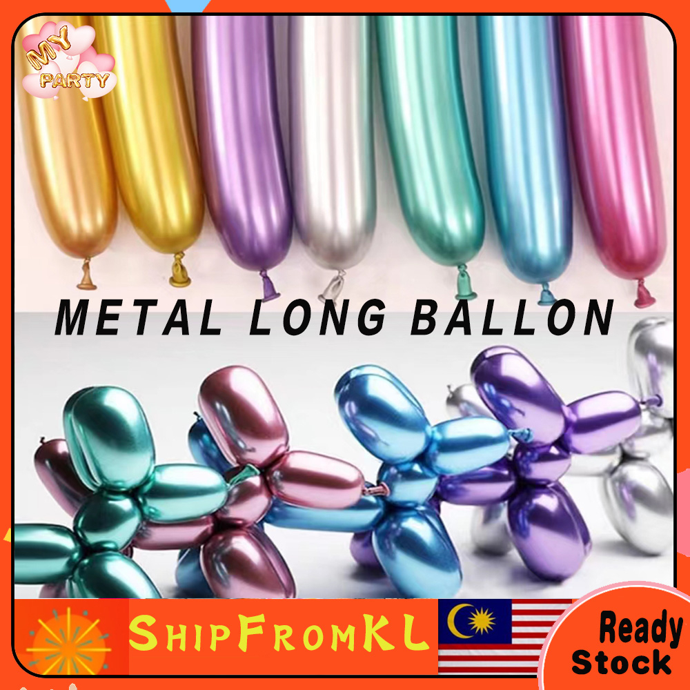 10Pcs Random Colour DIY Long Shape Latex Balloons Birthday Wedding ...