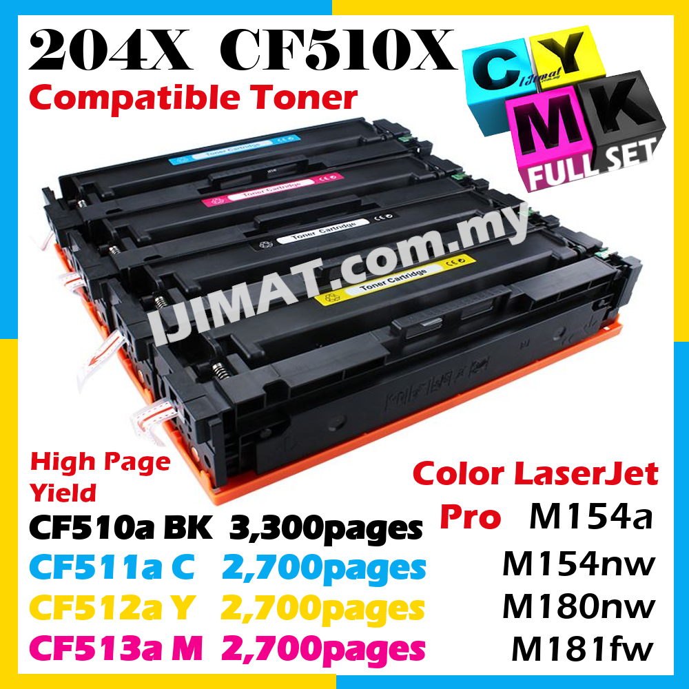 SET Compatible Toner For HP CF510A CF510X CF 510X 204X 204A Color ...