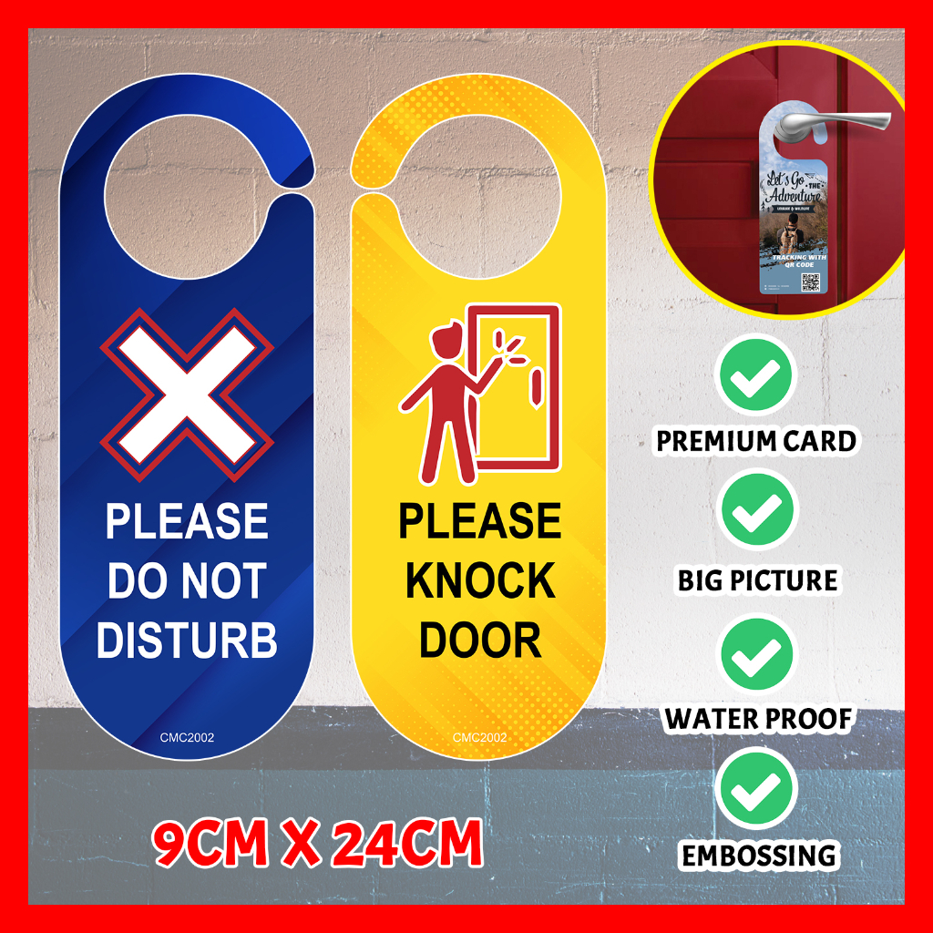 CMC2002 Door Hanger (9x24cm) Do Not Disturb, Please Knock Door, Knock ...