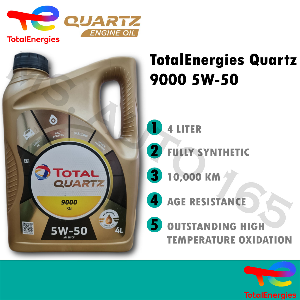 Total Quartz 9000 Future GF6 Engine Oil 5W-50 Fully Synthetic 4L Minyak ...