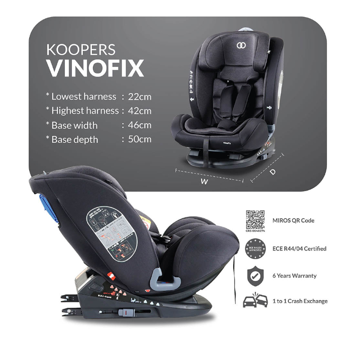Koopers Vinofix Isofix Baby Car Seat | ECE R44/04 Approved (0 to 36 Kgs ...