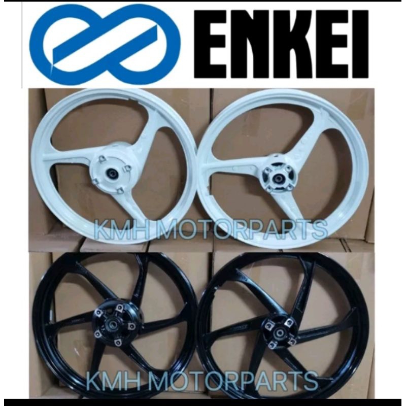 Enkei Rim Sport 3 Batang 6 Batang Y15ZR Y16ZR Rs150 Lc135 125ZR Black White Motor Motorcycle ...
