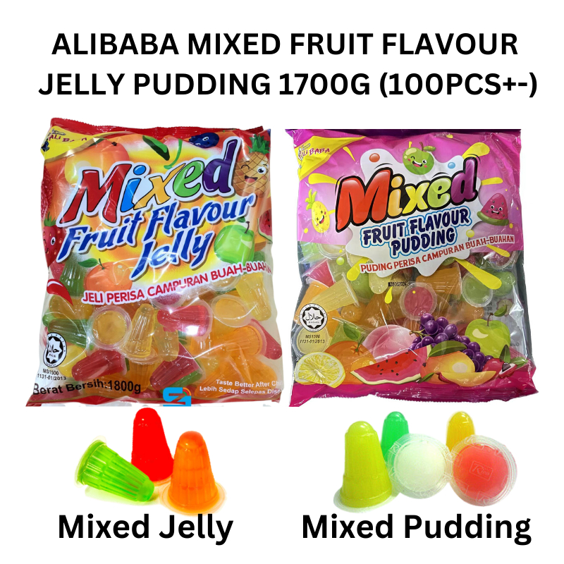 ALIBABA MIXED FRUIT FLAVOUR JELLY PUDDING 1700G (100PCS+-) | Shopee Malaysia
