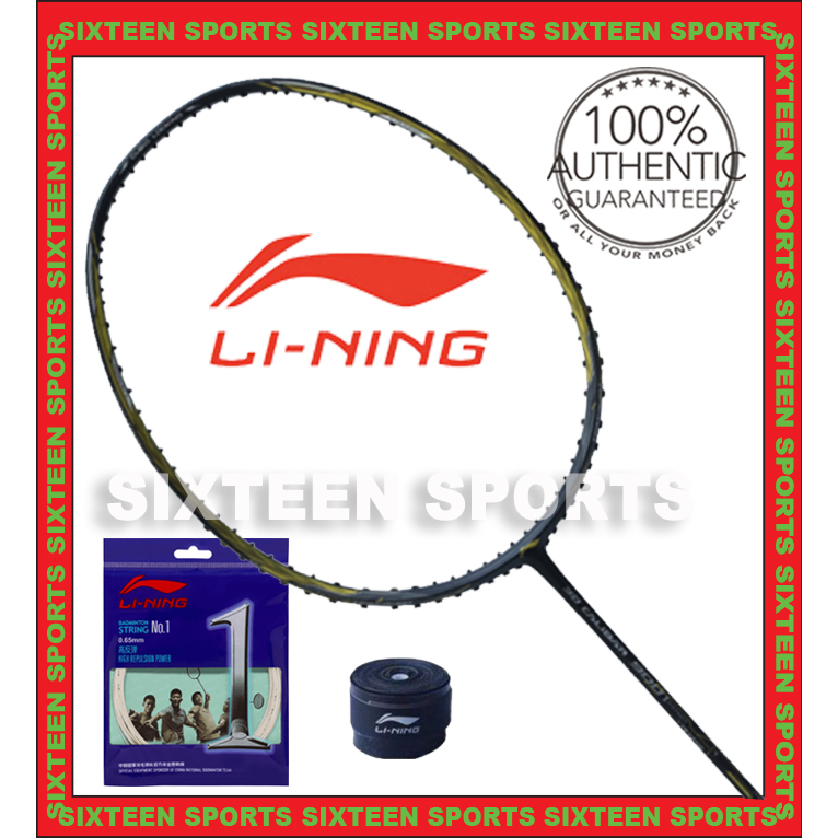Li-Ning 3D Calibar 900I Black Gold Badminton Racket (C/W Lining No.1 ...