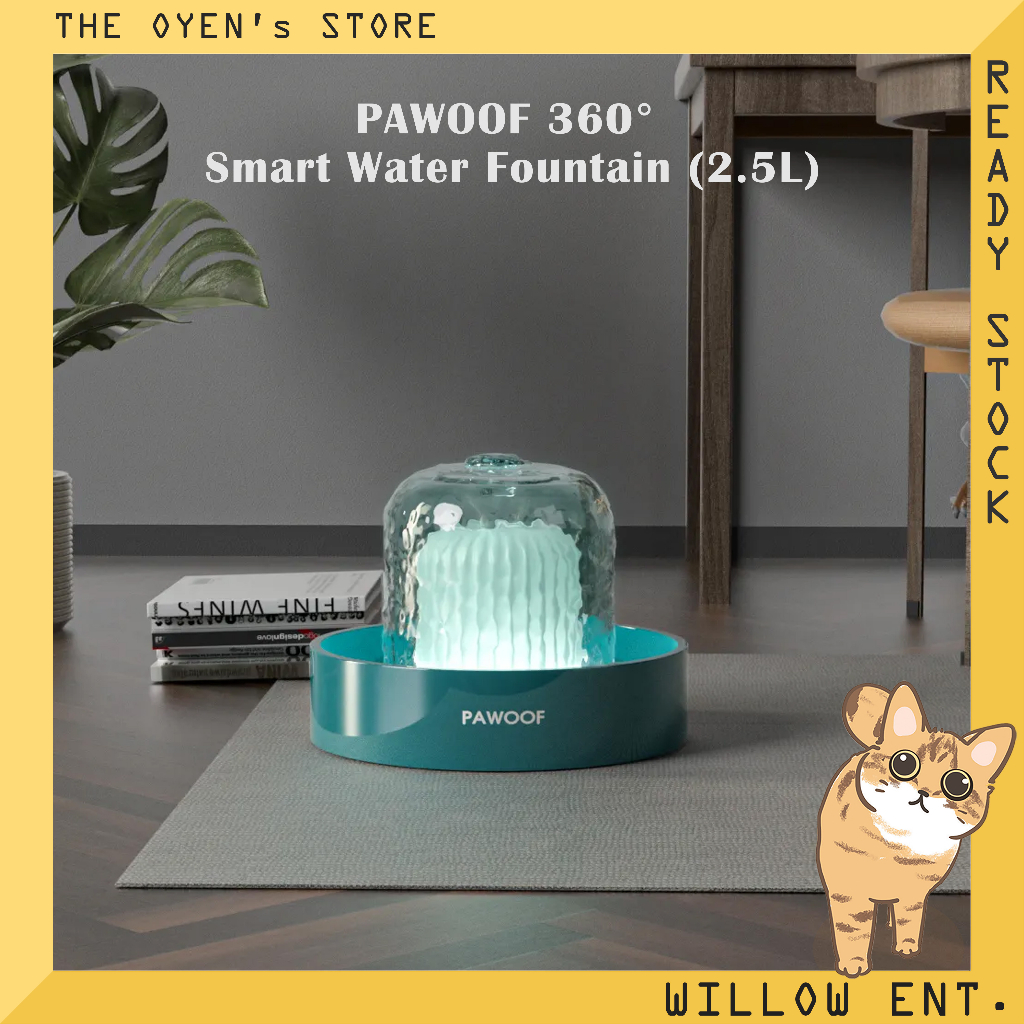 [PAWOOF] 360° Smart Cat Drinking Fountain with control button and high performance long-lasting ...