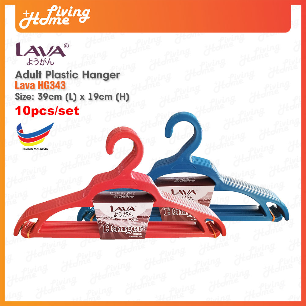Plastic Adult Clothes Hanger (Hanger Baju Orang Dewasa) - Lava HG343 ...