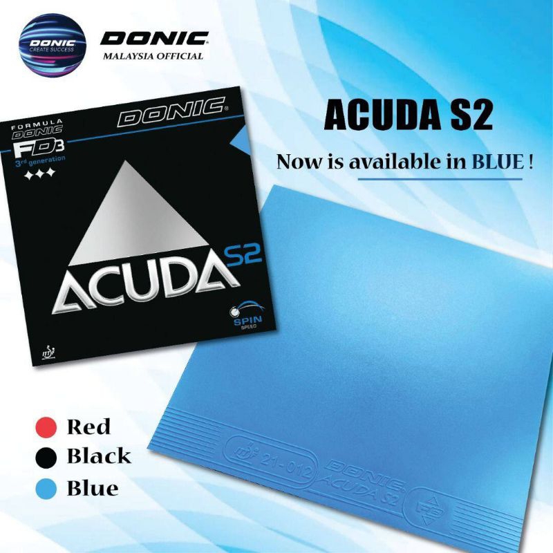 Donic Acuda S1 S2 S3 Table Tennis Rubber 套胶运动 TT Sport Ping Pong 乒乓球 ...