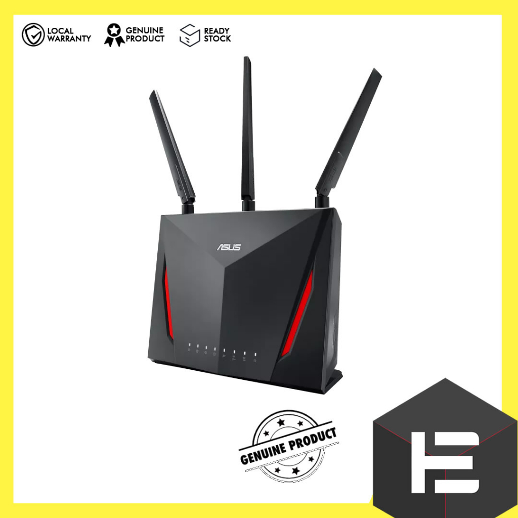 ASUS RT-AC86U AC2900 DUAL-BAND GIGABIT WI-FI ROUTER TWIN PACK | Shopee ...