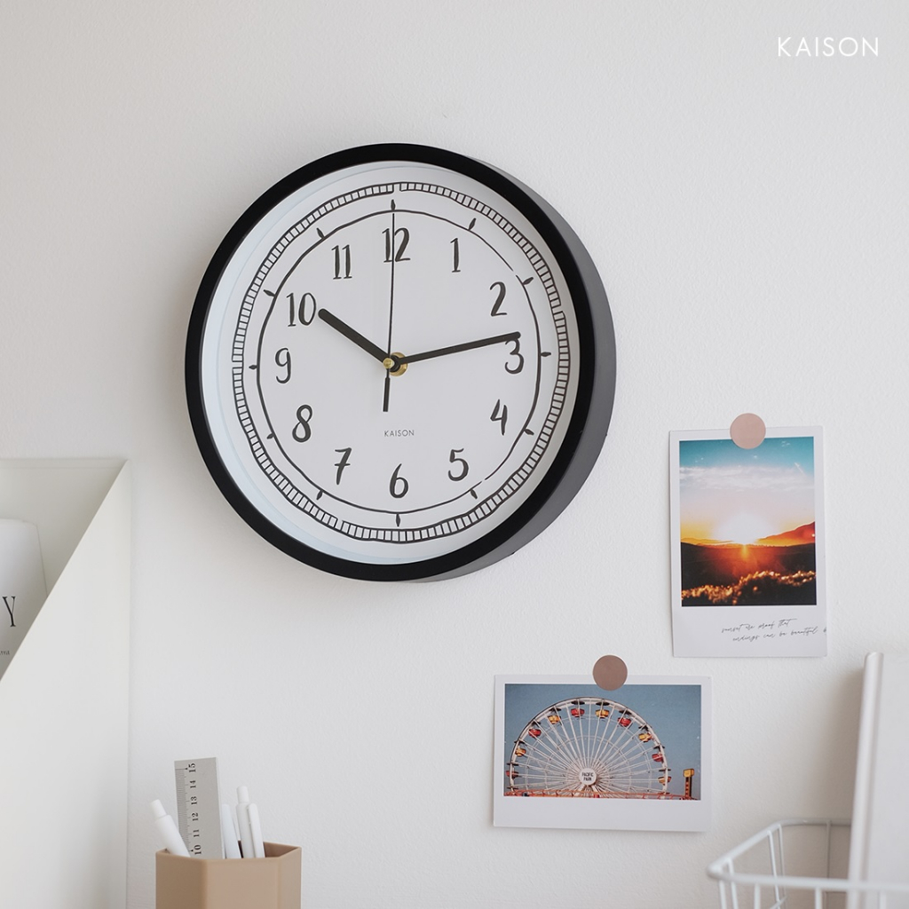 KAISON Designer Round Clock 25cm / Silent Quartz Movement / Doodle ...