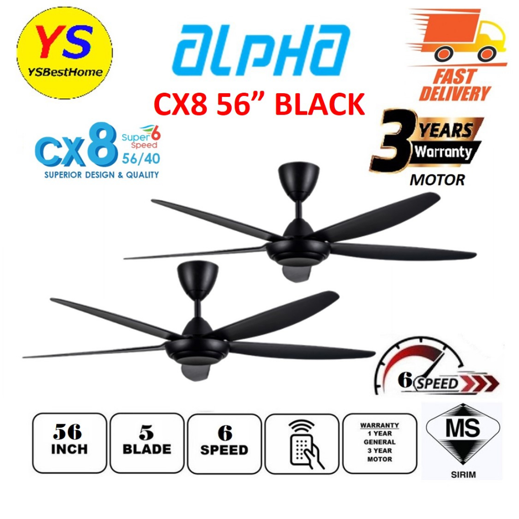 ALPHA EX9 / CX8 (40 INCH / 56 INCH) 5 BLADE REMOTE CONTROL CEILING FAN ...
