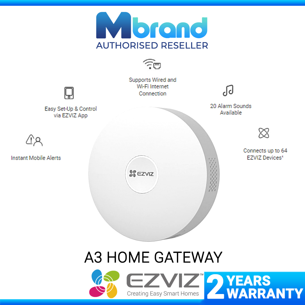EZVIZ A3 Smart Hub Instant Alert Home Gateway Works with T1C / T2C ...