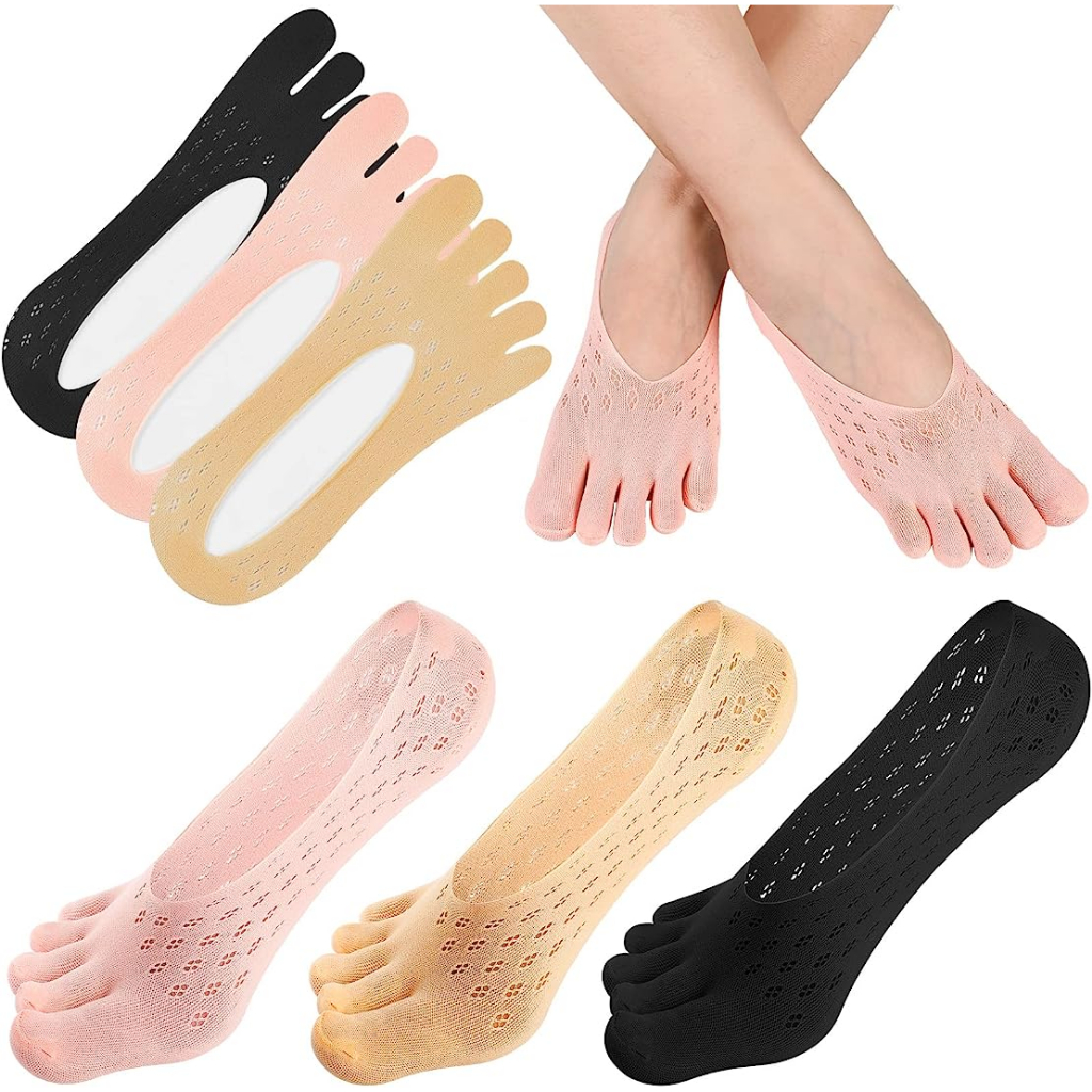 Five 5 Toe Toes Mesh Socks Finger No Show Sock Stoking Low Cut Boat ...