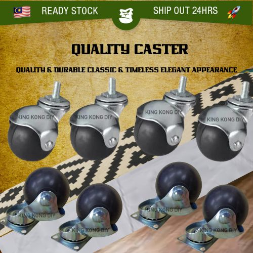 2"Screw Ball / Flat 50mm Round Ball Wheel Caster Roller 360° Bearing ...