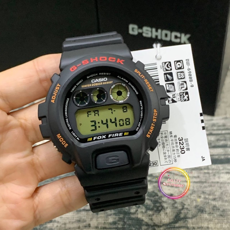 JAPAN SET 100% AUTHENTIC CASIO G-SHOCK DW-6900B-9JF GSHOCK FOX FIRE ...