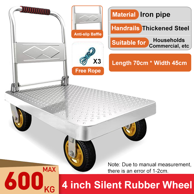 Trolley Portable 500KG/900KG Hand Truck Iron PVC Foldable Plat Barang Plastic Lipatb Troli ...